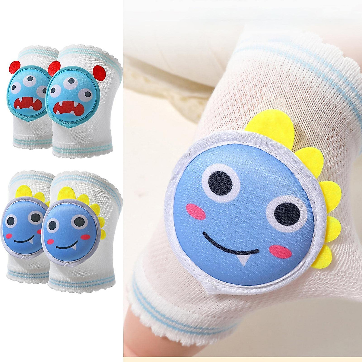 Littryee Baby Knee Pads for Crawling, Breathable Baby Knee Protector Pads, High Elastic Sponge Knee Protector, Anti-Slip Baby Knee Pads Unisex Infant Kneepads for Crawling and Learning to walk