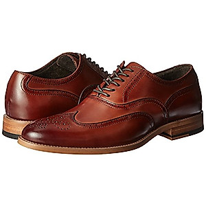 Stacy Adams Men's Dunbar-Wingtip Oxford, Cognac, 10.5 W US