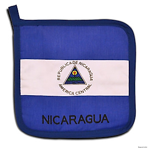 Nicaragua Flag Kitchen & BBQ Set w/ Apron, Oven-mitt & Pot-holder Nicaraguan