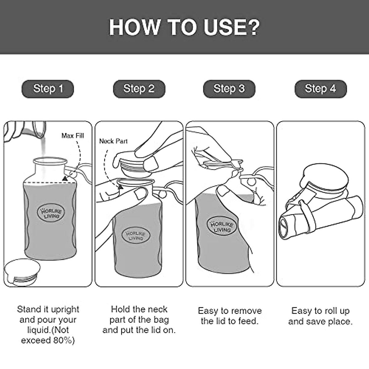 Morlike Silicone Milk Storage Bags, Reusable Breastmilk Containers for Breastfeeding, 9oz/270ml Breast Milk Saver, Leakproof Milk Freezer Pouches, BPA Free (Blue, 5 Pack)