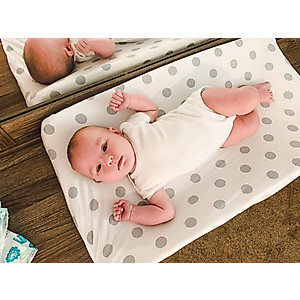 Changing Pad Cover – Premium Baby Changing Pad Covers 4 Pack – Boy or Girl Changing Pad Cover – Pure Jersey Knit Machine Washable Grey and White Changing Table Cover – Diaper Changing Pad Cover Sheets