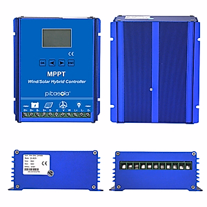 PIKASOLA 1400W Off Grid with Unloader Hybrid Wind Solar Controller Auto 12/24V Battery MPPT Charge Boost Float of max 800w Wind Turbine Generator 600w Solar Panel Home Street Light Controller