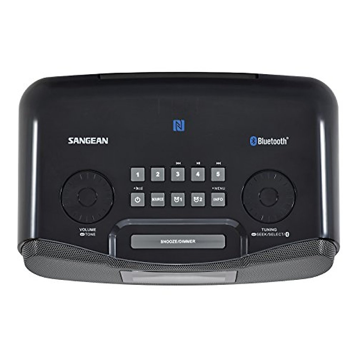 Sangean Compact Bluetooth AM/FM Dual Alarm Clock Radio with Large Easy to Read Backlit LCD Display