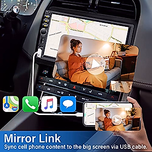 Double Din Car Stereo Bluetooth, 7 Inch Touchscreen Double Din Car Stereo with Backup Camera, Double Din Radio Support Mirror Link/Hands Free Call/FM/Steering Wheel Remote/Fast Charging/TF/USB/EQ/Aux