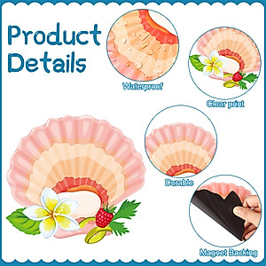 Buryeah 16 Pcs Large Summer Magnets Tropical Beach Car Magnets Set 10 Beach Magnetic Refrigerator Decoration Cruise Door Magnets Tropical Palm Tree Magnetic with 6 Paint Pens