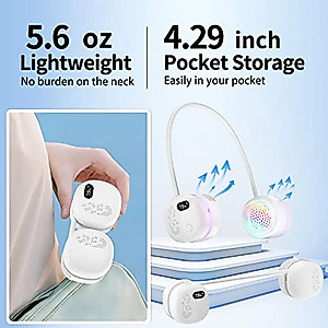 PBOX Portable Neck Fan, Hands-Free Foldable Bladeless Fan, wearable air conditioner,2000 mAh Battery Operated Wearable Personal Fan