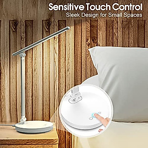 BEYONDOP LED Desk Lamp, Dimmable Desk Light Touch Control with 5 Lighting & 5 Brightness Level, Eye Caring Reading Lamp, Desk Lamps for Home Office, Foldable Table Lamp for Study Dorm School Gifts