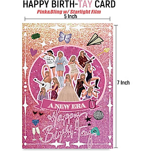 Byqone Funny Birthday Card Styles for Fans- Singer Happy Birthtay Foldable Bling Style - Great Sweet Birthday Gifts for Women Girls Her Him Men for Fans - Includes 5x7 Card with Envelope