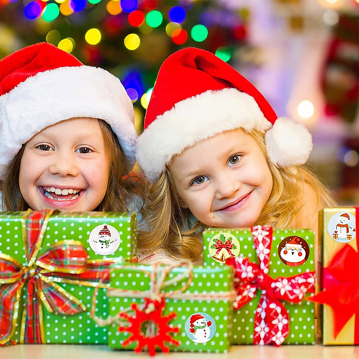 6 Rolls 3000 Pieces Christmas Stickers Round Adhesive Labels Xmas Decorative Stickers Christmas Stickers Labels Roll 1 Inch 48 Designs for Cards Envelopes Boxes