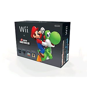 Wii Black Console with New Super Mario Brothers Wii and Music CD