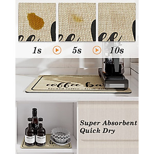 tchdio-Coffee Mat-Hide Stain Absorbent Rubber Backed Quick Drying Mat for Kitchen Counter-Coffee Bar Accessories Dish Drying Mat Fit Under Coffee Maker Coffee Machine Coffee Pot Espresso Machine