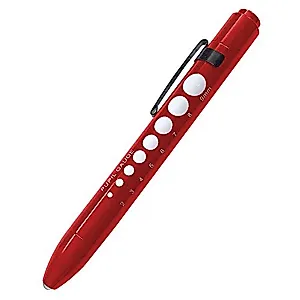 Prestige Medical Soft Led Pupil Gauge Penlight with Poly Bag Packagaing, Red