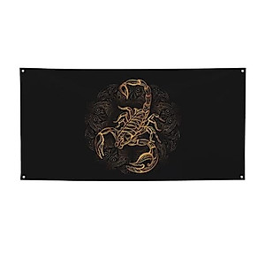 Gold Scorpion Banner Party Decor Backdrop Banner Birthday Party Photography Background Decorations Indoor Outdoor Wall Decor Banner Party Supplies Favors 47 x 24 Inch