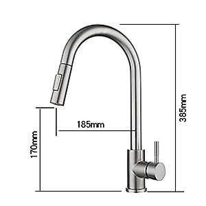 OMOONS Kitchen Taps Pull Out Sensor Kitchen Faucets, Stainless Steel Smart Induction Mixed Tap, Touch Control Sink Tap, Smart Faucet Kitchen Faucet/Black