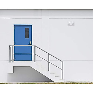 SURE-LITES White Emergency Lights, Two LED Light Heads - 25 Feet Egress Coverage, External Battery Disconnect, 120-277V, Indoor/Outdoor