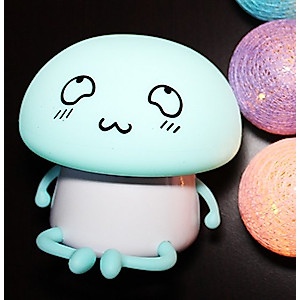 LuxLumi Mushroom Buddy LED Touch Night Light Silicone Dimmable Touch Battery Operated for Kids Room Baby Nursery Toddler Girls Boys Halloween