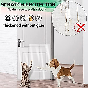 KDAOQN Door Protector from Dog Scratching, Transparent Vinyl Stickers Dog Scratch Door Protector, Custom-fit Furniture & Door Scratch-Guard Wrap, Dog Scratch Furniture Protector (79x8.3In)