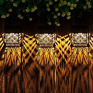 SOLPEX Solar Fence Lights, Solar Deck Lights 8 Pack, LED Waterproof Outdoor Wall Lights, Christmas Halloween Decoration forDeck, Patio, Stairs, Yard, Steps, Wall, Path & Driveway