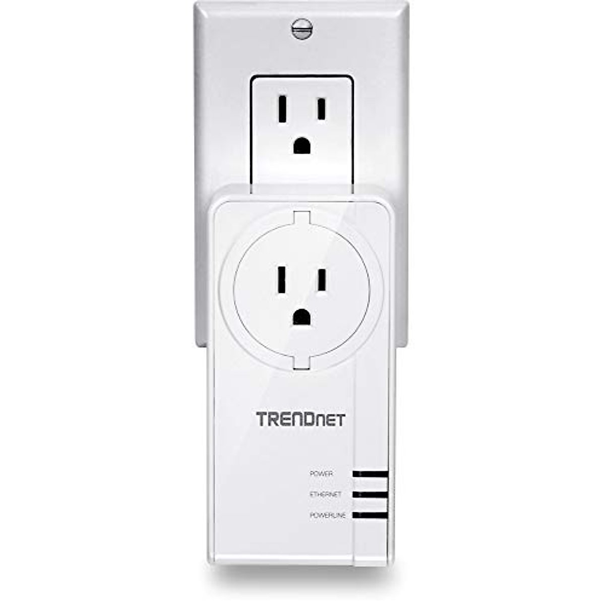 TRENDnet Powerline 1300 AV2 Adapter with Built-in Outlet Adapter Kit, Includes 2 x TPL-423E Adapters, IEEE 1905.1 & IEEE 1901, Gigabit Port, Range Up to 300m (984 ft.), TPL-423E2K (Renewed)