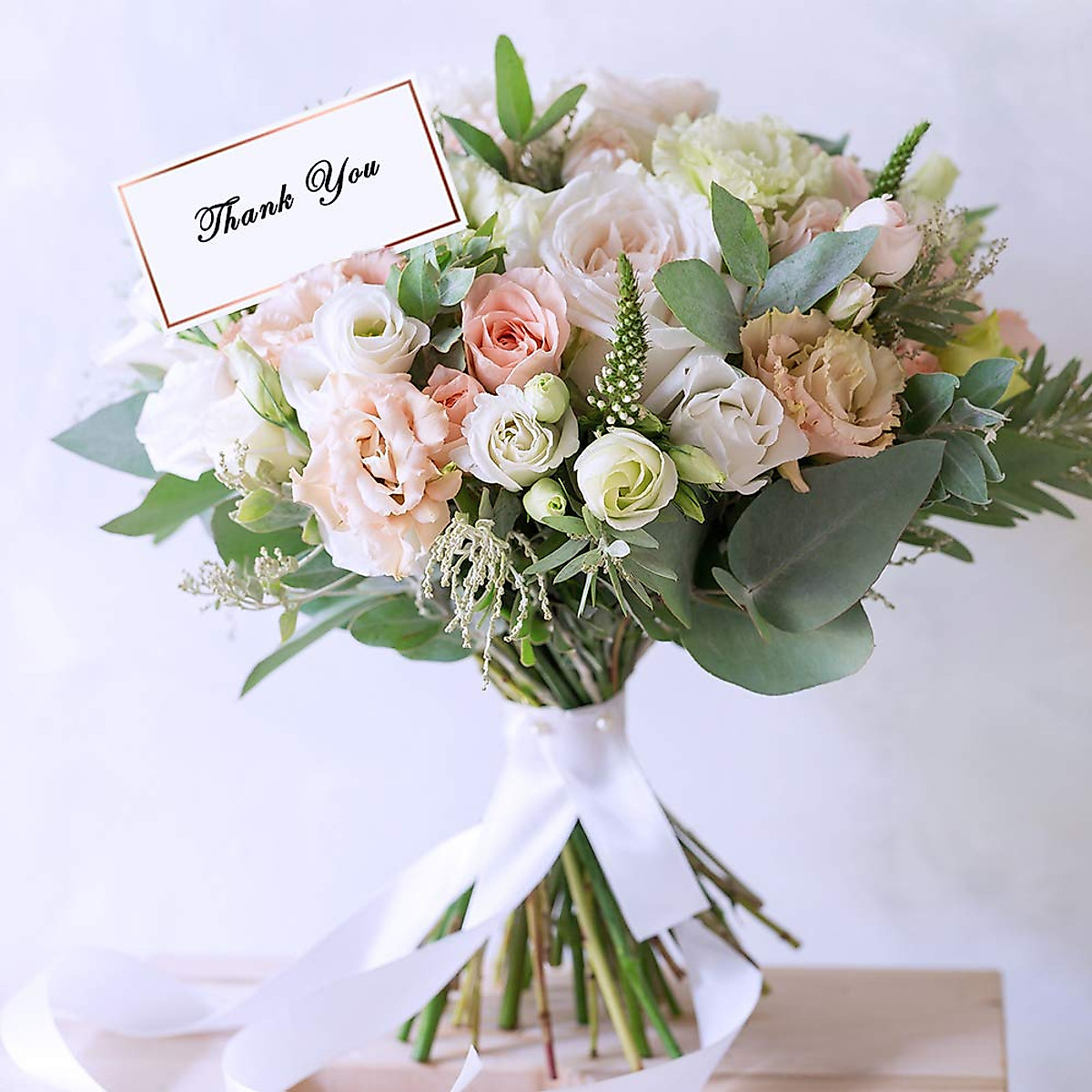 EXQUISS 100 Pcs Place Cards 4”x2” with Rose Gold Foil Border for Food Buffet Party, Name Place Cards for Table Setting, Wedding Reception, Escort Cards Name Cards for Birthday Dinner