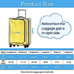 Sadnyy 3 Pieces Clear Luggage Cover PVC Suitcase Luggage Cover Protector Waterproof Cover for Luggage TSA Approved Luggage Cover, 24 Inches, 28 Inches, 30 Inches (Gray)