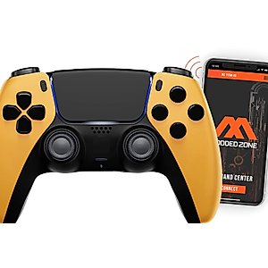 MODDEDZONE Caution Yellow Smart Rapid Fire Custom PRO Modded Controller compatible with PS5