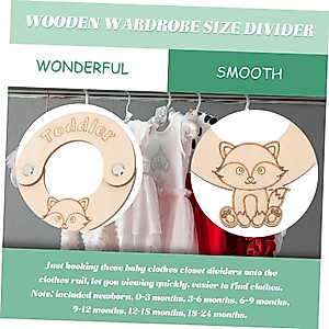 Alasum 16 Pcs Wardrobe Dividers Baby Clothes Size Divider Newborn Clothes Infant Hangers Clothes Size Buckles Wooden Baby Closet Dividers Baby Clothing Hanger Dividers Wood Closet Divider