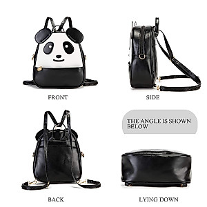 Girls Mini Backpack Toddler 3D Animal Casual Daypack PU Leather Preschool Convertible Shoulder Bag Gift for Kids (Black-01)