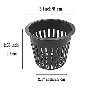 50 PCS 3 Inch Heavy Duty Net Pots,Hydroponic Cups,Garden Plastic Slotted Mesh Net Cups,Plant Nursery Net Pots for Hydroponics,Slotted Mesh(Black)