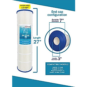 FILTPOOL FP-27115, CL460 / CV460, Jandy R0554600; PJAN115, Unicel C-7468, Filbur FC-0810, 4Pack