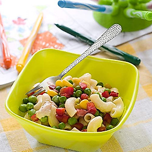 12-Piece Kids Toddler Fork Set, HaWare Stainless Steel Preschooler Utensils Mini Flatware Set, Hammered Pattern(Adult Look) Cutlery, BPA Free and Dishwasher Safe