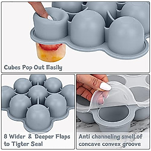KingKam Baby Food Storage Container - 9x2.5oz Silicone Freezer Tray with Clip-on Lid - Oven & Dishwasher Safe - Easy-Out Portions, 100% Food Grade Safe