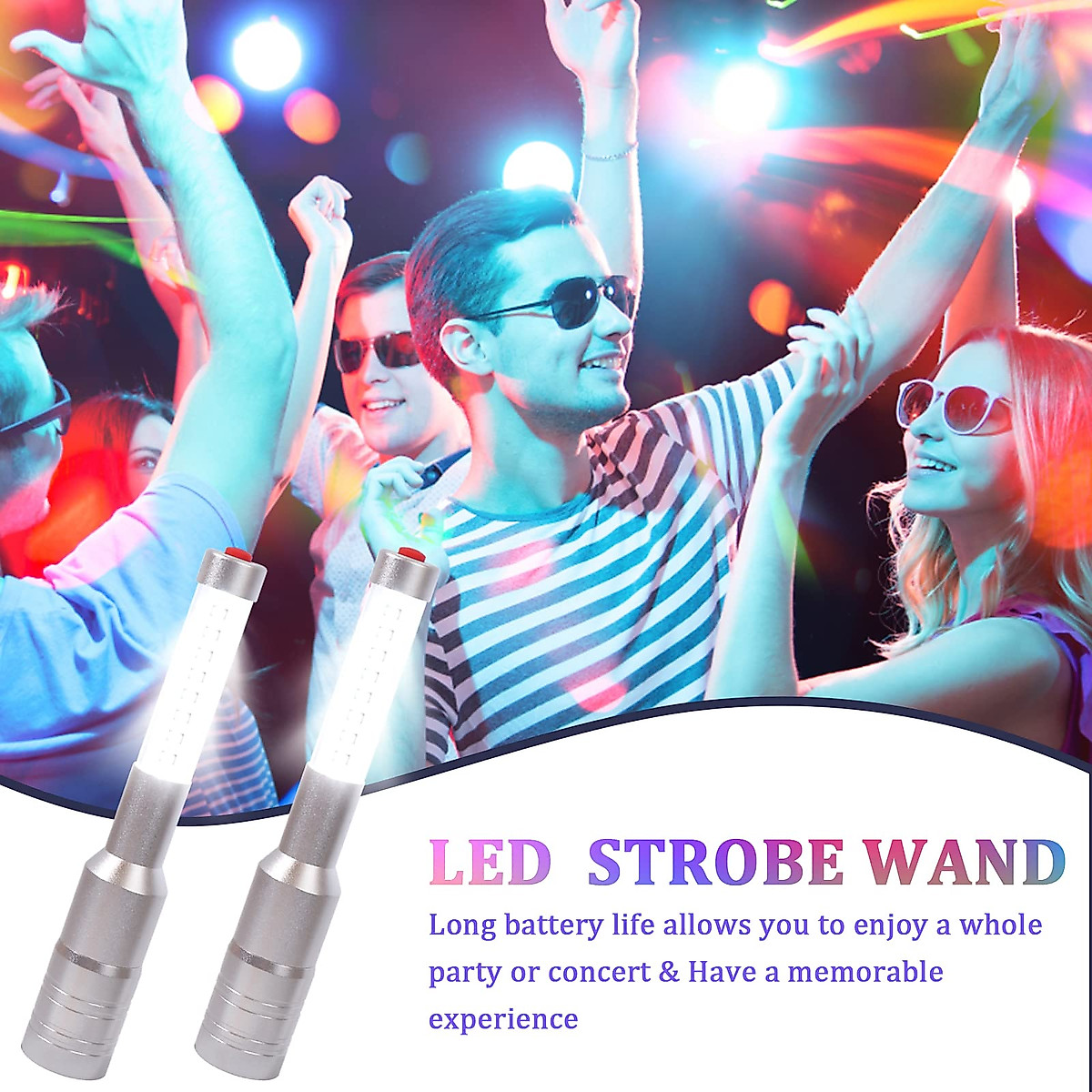 4 Pieces LED Strobe Baton Bottle Service Sparklers Bottle Service Light Bottle Handheld Light for Nightclubs Weddings Parties Activities Supplies (Silver)