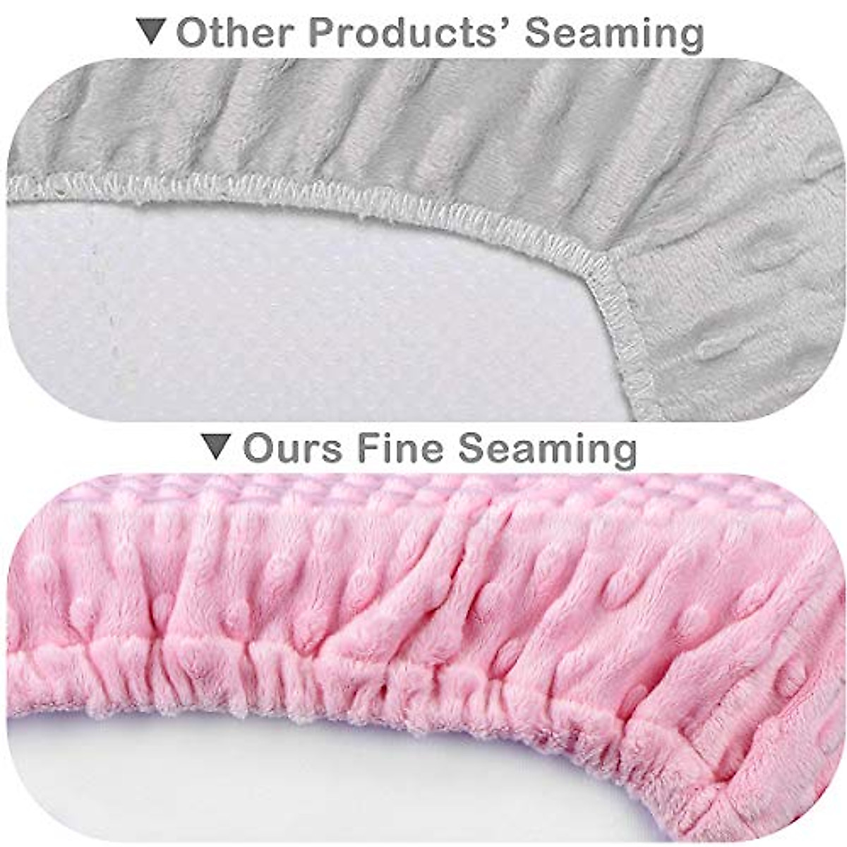 Nozaam - Baby Plush Minky Dot Changing Pad Cover - Ultra-Soft Stretchy Fitted Cover for Standard Nursery Changing Pad (Pink)