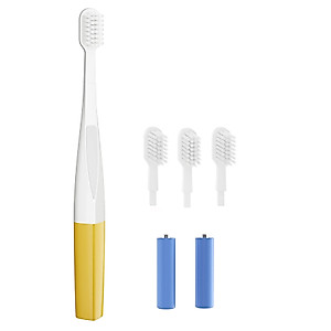 Blenpapa Battery Powered Electric Toothbrush for Kids, Sonic Toothbrush, IPX7 Waterproof, Yellow