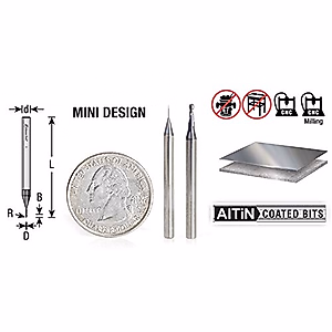 Amana Tool - 51739 AlTiN Coated CNC Steel, Stainless Steel & Composite Ball End Mini Mill