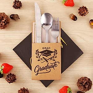 Quera 2023 Graduation Silverware Bags Utensil Cutlery Holders Utensil Holder Pockets Class of 2023 Graduation Party Supplies for College, Senior, School Congrats Grad Centerpiece Table Decor 36Pack