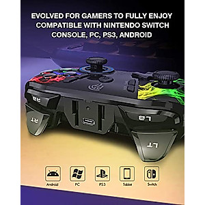 EasySMX Wireless PC Controller, Dual-Vibration Joystick Gamepad Computer Gaming Controller for PC Windows 7/8/10/11/12, Steam, PS3, Switch and Android- Black
