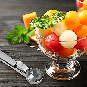 2 Pcs Stainless Steel Ice Cream Scoop, Heavy Duty Ice Cream Scooper with Trigger Metal Icecream Scoop Spoon for Fruit Scoop, Sundaes, Sorbet, Icecream (Silver)