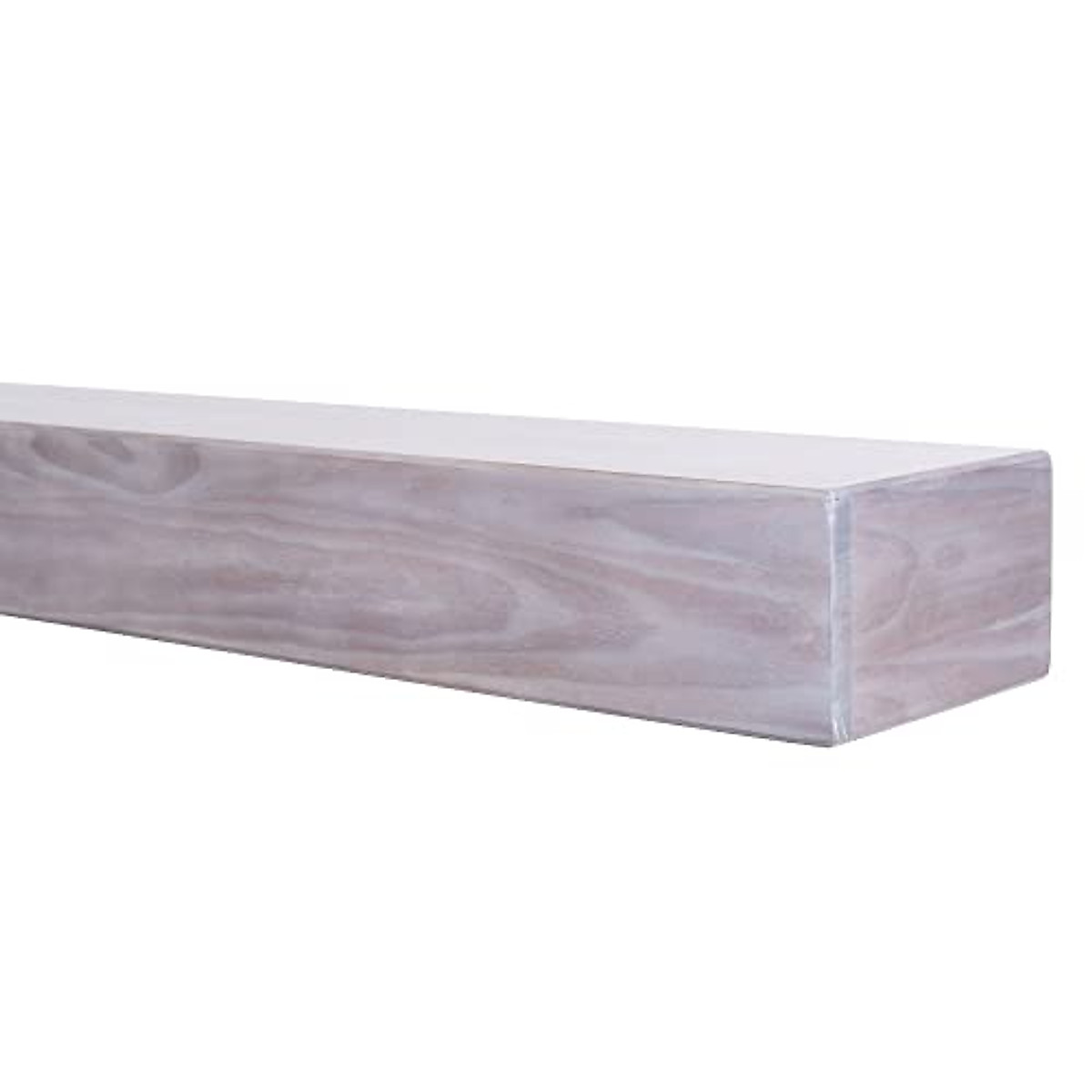 MANTELSDIRECT 72 Inch Floating Fireplace Mantel Wood Shelf in White Wash - Austin from Mantels Direct | Wooden Rustic Wall Shelf Perfect for Décor and Electric Fireplaces