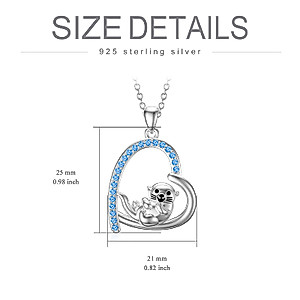 PROESS Otter Necklace Sterling Silver Sea Otter Necklace for Women Otter Lovers Otter Pendant Jewelry Gift