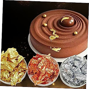 Hemoton 3 Gold Foil Nail Glitter Sequins Foil Nail Chip Glitter Gold Flake Sheets Girls Suit Glitter Set Flakes for Nails Decorative Foil Paper Baking Foil Paper Nail Flakes Blade