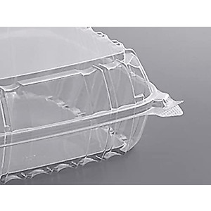 9 Inches Clamshell Plastic Clear Hinged Food Storage Containers 8.3x8.5x2.8 - Pack of 200