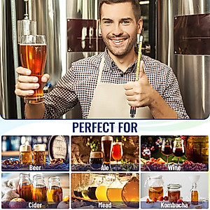 4Pcs Alcohol Hydrometer, Alcohol Meter for Distilling Alcohol 0-200 Proof & 0-100 Tralle, Alcohol Proof Tester for Beer Wine Cider Mead Making