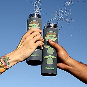 Controller Gear Baby Yoda Water Bottle-Star Wars The Mandalorian The Child, Wide Mouth, Vacuum Insulated Stainless Steel Sport Water Bottle, Leak Proof, Official Disney Merch - Not Machine Specific