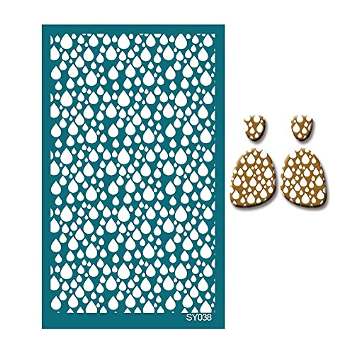 6Pcs Polymer Clay Silk Screen - Silk Screen Stencils for Polymer Clay - Reusable Silkscreen Print Kit Printing on Clay Jewelry Clay Earrings Silkscreen Stencil for Polymer Clay Earrings Jewelry