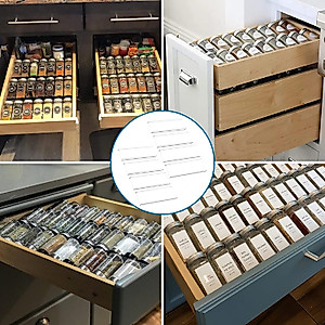 Clear Acrylic Spice Drawer Organizer, 4 Tier- 2 Set Seasoning Jars Drawers Insert, Expandable From 11" to 22", Kitchen Spice Rack Tray for Drawer/Countertop (Jars not included)