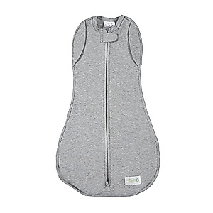 Woombie Convertible Baby Swaddling Blanket I Swaddle Converts to Arms-Free Wearable Blanket for Babies Up to 6 Months, Grey, 14-19 lbs