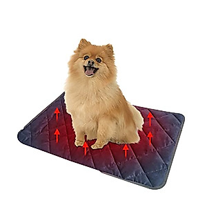 Self Heating Pet Mat Cordless Warm Pad, Washable Self Heated Cat Bed Thermal Mat, Winter Warm Self-Heating Storage Heating Pad for Cats and Dogs, Cold Weather Indoor Outdoor Use (Blue)