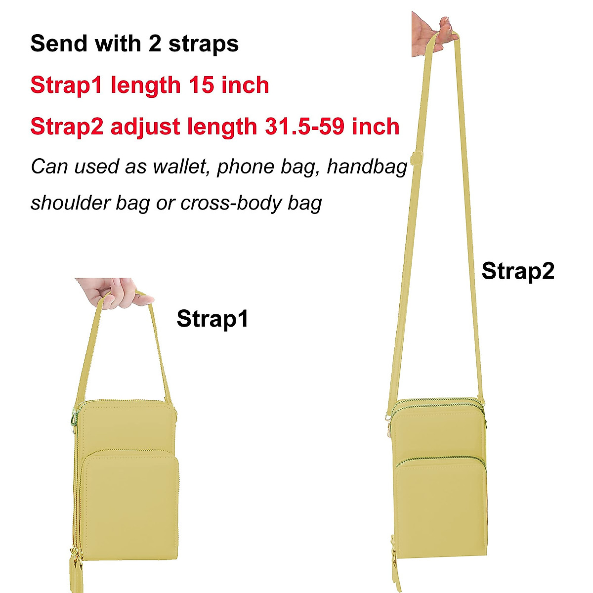 Valleycomfy Small Crossbody Bag For Women Touch Screen Cell Phone Purses and Wallet Lightweight Travel Handbag (Duck Yellow)